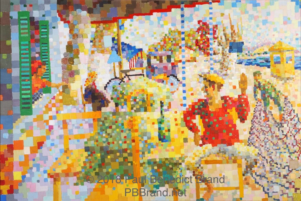 0203 Eretria Waterfront with net-mender - Paul Benedict Brand